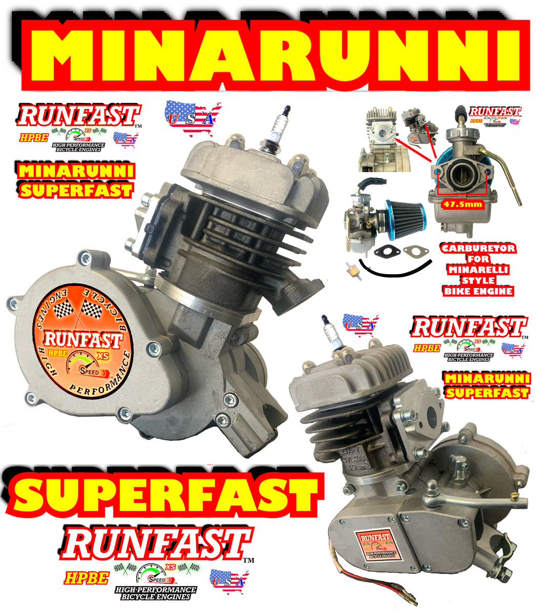 MINARELLI STYLE 2-STROKE HIGH PERFORMANCE BICYCLE ENGINE ONLY DUAL FIR ...