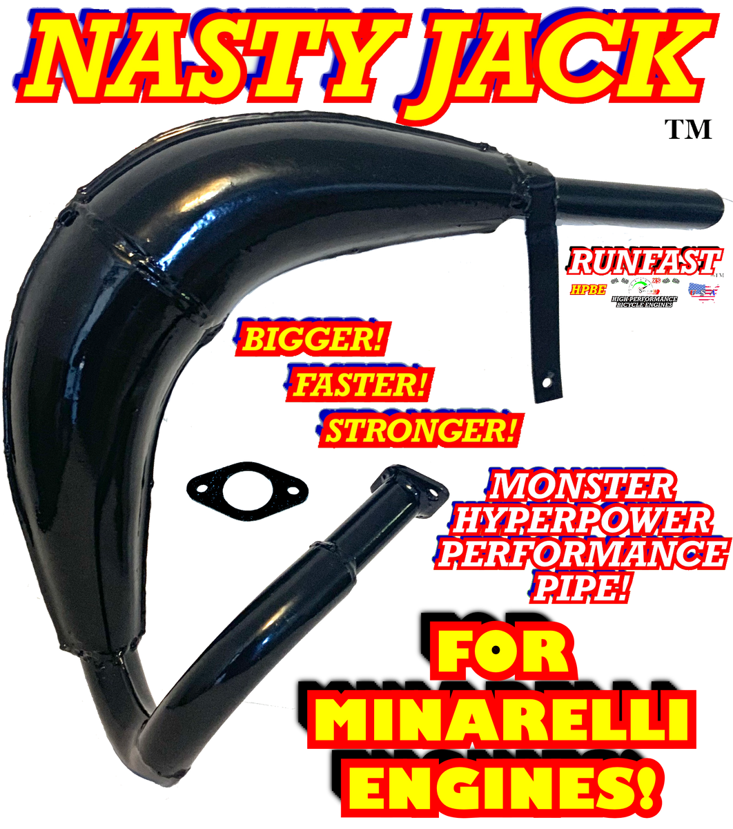 MINARELLI NASTY JACK HYPERPOWER EXPANSION CHAMBER EXHAUST MUFFLER PIPE – gorilla gasbike
