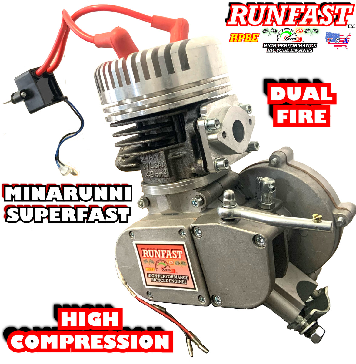 MINARELLI STYLE 2-STROKE HIGH PERFORMANCE BICYCLE ENGINE ONLY HIGH COM ...