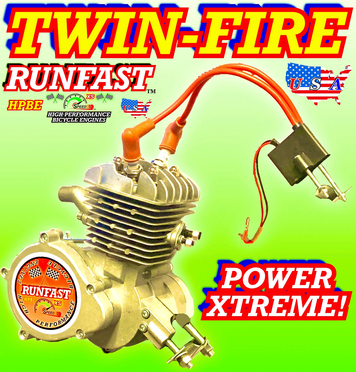 MONSTER HYPERFIRE RUNFAST TM 2-stroke 66cc/80cc SUPERPOWER Motorized B ...