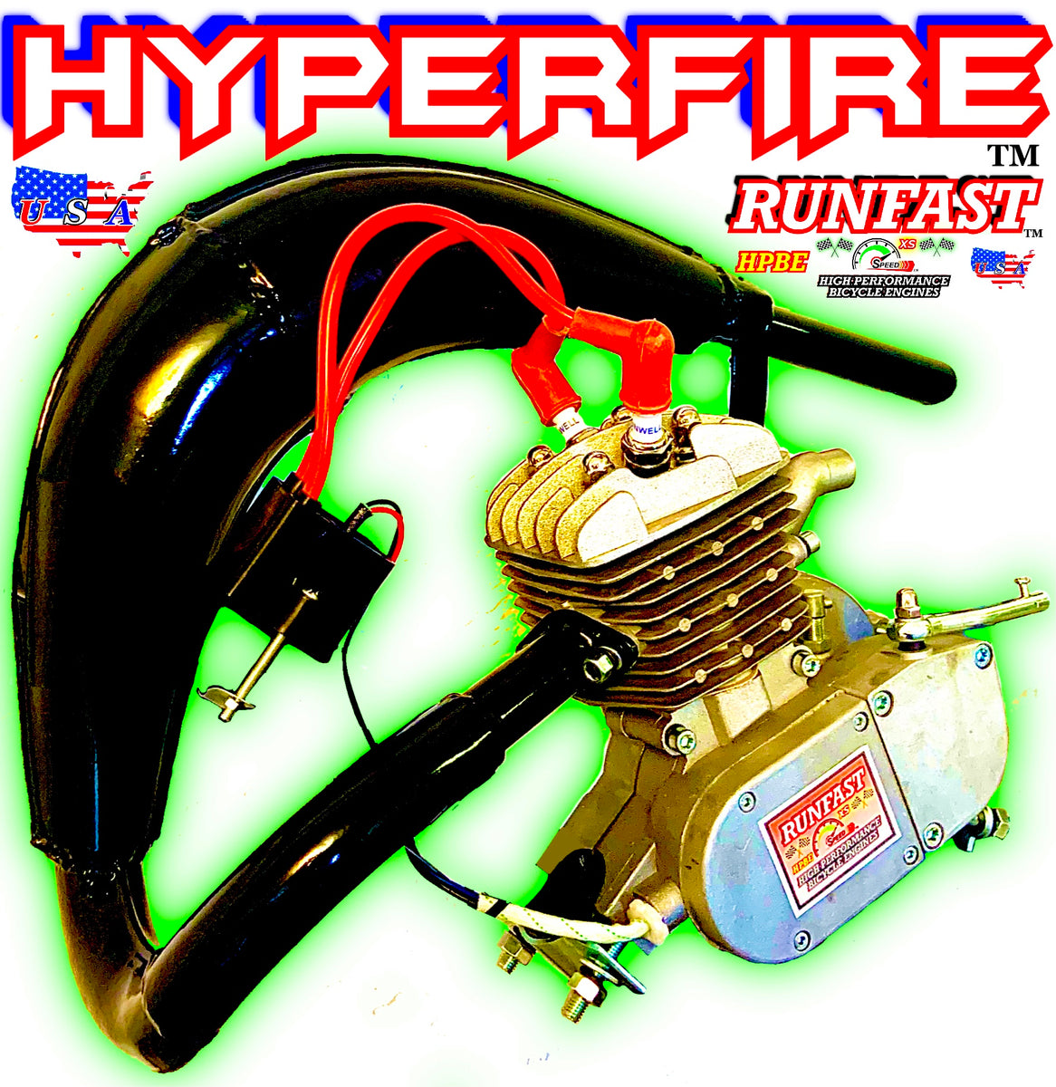 MONSTER HYPERFIRE RUNFAST TM 2-stroke 66cc/80cc SUPERPOWER Motorized B ...